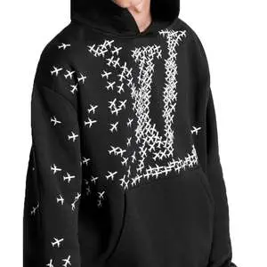 LOUIS VUITTON Printed Hooded Long Sleeve Sweatshirt