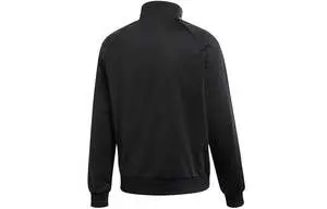 Adidas Logo Printing Side Stripe Stand Collar Sports Jacket - Black