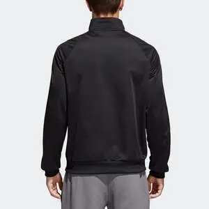 Adidas Logo Printing Side Stripe Stand Collar Sports Jacket - Black