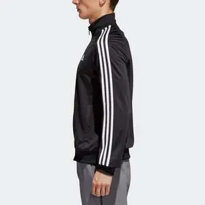 Adidas Logo Printing Side Stripe Stand Collar Sports Jacket - Black