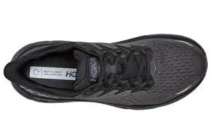 Hoka One One Clifton Athletic Lace-up Sneakers - Black