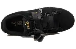 PUMA Vikky Platform Ribbon Sneakers - Black/gold