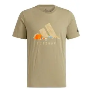 Adidas Solid Color Round Neck Short Sleeve Green T-shirt - Multi-color