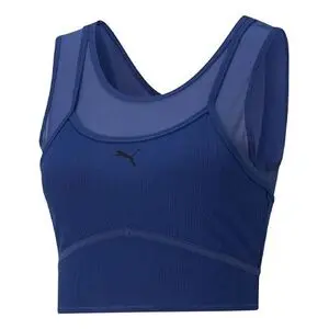 PUMA Studio Layered Crop Top - Blue/black