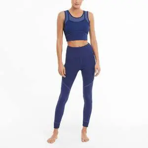 PUMA Studio Layered Crop Top - Blue/black