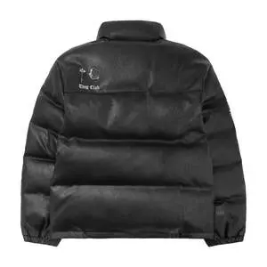THUG CLUB Leather Puffer Jacket