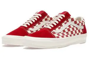 VANS Og Old Skool Lx Checkerboard Sneakers - White/red