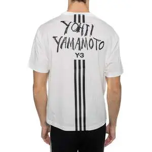 Adidas Y-3 Stripe Alphabet Short Sleeve T-shirt