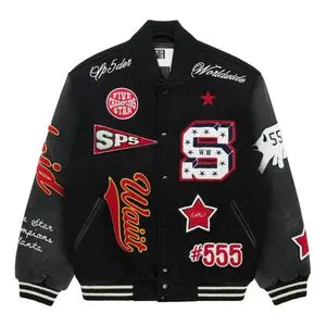 SP5DER Cuntry Varsity Jacket - Black