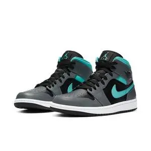 JORDAN Air 1 Mid Aqua Sneakers - Grey