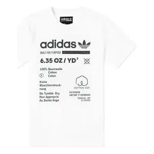 Adidas Originals Alphabet Printing Round Neck Short Sleeve - White