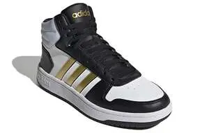 Adidas Hoops 2.0 Mid Top Sneakers - White/blue/gold