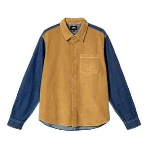 StÜssy Corduroy Denim Mix Shirt 'brown Blue - Brown/blue