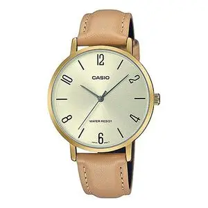 Casio Classic Leather Strap Watch - Gold