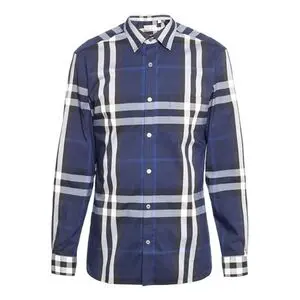 Burberry Ss21 Classic Plaid Long Sleeves Shirt 'navy Blue - Dark Blue