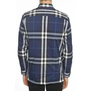Burberry Ss21 Classic Plaid Long Sleeves Shirt 'navy Blue