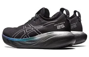 Asics Gel-nimbus 25 Platinum Pure Silver Lace-up Sneakers - Black