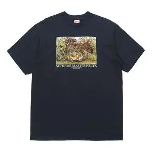 Supreme Ss20 Week 1 Masterpieces Tee Landscape Printing Short Sleeve Navy - Blue