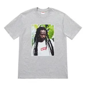 Supreme Ss19 Buju Banton Tee Reggae Character Printing Short Sleeve Gray - Grey