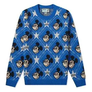 Gucci X Disney Mickey Mouse Patterned Crewneck Sweater - Blue