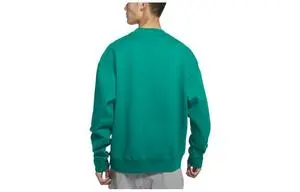 Nike Lab Fleece Crew Solid Color Plush Stay Warm Sports Round Neck Pullover Green - Multi-color