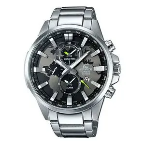 Casio Edifice Stainless Steel Analog Watch With Sapphire Crystal And Solar Power - Silver