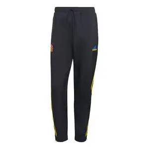Adidas Mufc Icon Wo Pn Contrasting Colors Soccer/football Bundle Feet Sports Pants - Black