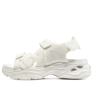 Sketchers D'lites Platform Sandals With Velcro Straps - White