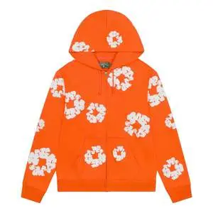 DENIM TEARS Cotton Wreath Zip Hoodie - Orange