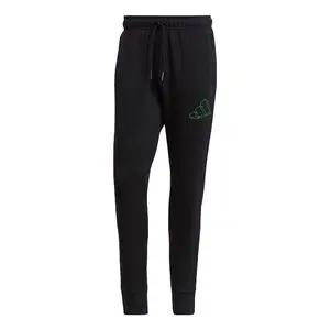 Adidas Solid Color Logo Printing Lacing Bundle Feet Sports Pants/trousers/joggers Black - Multi-color