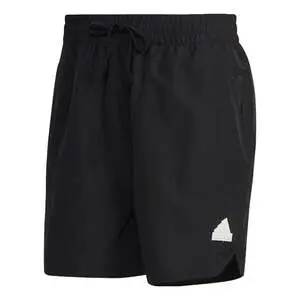 Adidas Solid Color Casual Logo Straight Sports Shorts Black - Multi-color