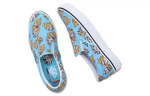 VANS Skate Slip-on "blue Flame Dice - Blue/white