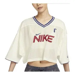 Nike Graphic Crop Jersey - Beige/red/navy