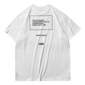 VANS Alphabet Printing Athleisure Casual Sports Short Sleeve Couple Style - White