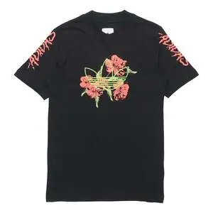Adidas Originals Logo Printing Athleisure Casual Sports Short Sleeve - Black