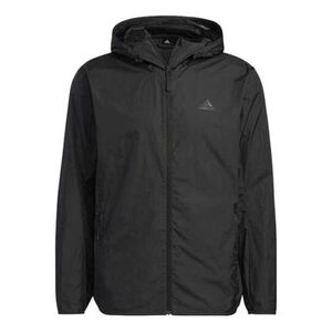 Adidas Hooded Windbreaker Jacket - Black