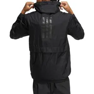 Adidas Hooded Windbreaker Jacket - Black