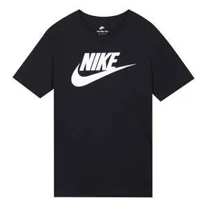 Nike Alphabet Logo Printing Round Neck Short Sleeve - Black