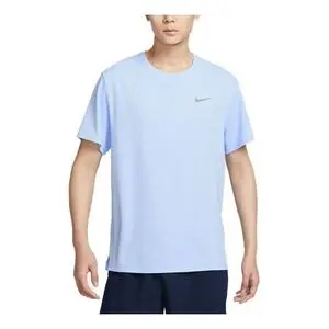 Nike Dri-fit Uv Miler Short-sleeve Running Top - Blue