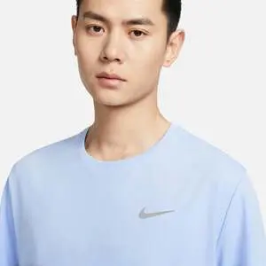 Nike Dri-fit Uv Miler Short-sleeve Running Top - Blue