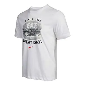 Nike Tee Humor Athleisure Casual Sports Alphabet Printing Short Sleeve - White