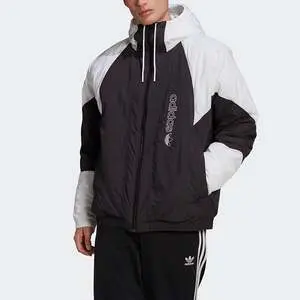 Adidas Originals Padded Colorblock Sports Hooded Jacket - Black