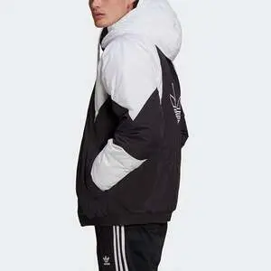 Adidas Originals Padded Colorblock Sports Hooded Jacket - Black