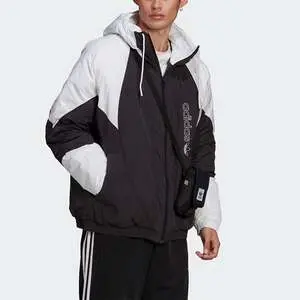 Adidas Originals Padded Colorblock Sports Hooded Jacket - Black