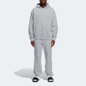 Adidas Originals X Pw Basics Hooded Sweater With Embroidered Monogram - Light Gray