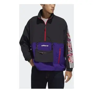 Adidas Originals Cny Half Zip Windbreaker Jacket - Black/purple