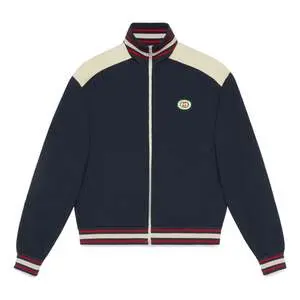 Gucci Cotton Jersey Zip Jacket - Navy