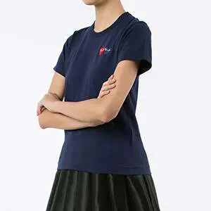 Play Comme Des Garcon Double Heart Logo Tee