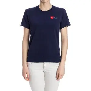 Play Comme Des Garcon Double Heart Logo Tee