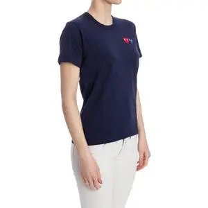 Play Comme Des Garcon Double Heart Logo Tee